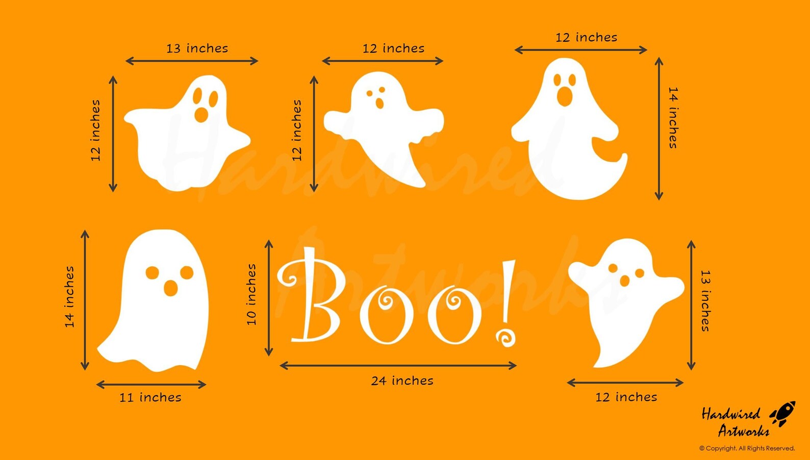 LARGE Ghosts Window Decal Set - Removable Window Stickers for Fall ...