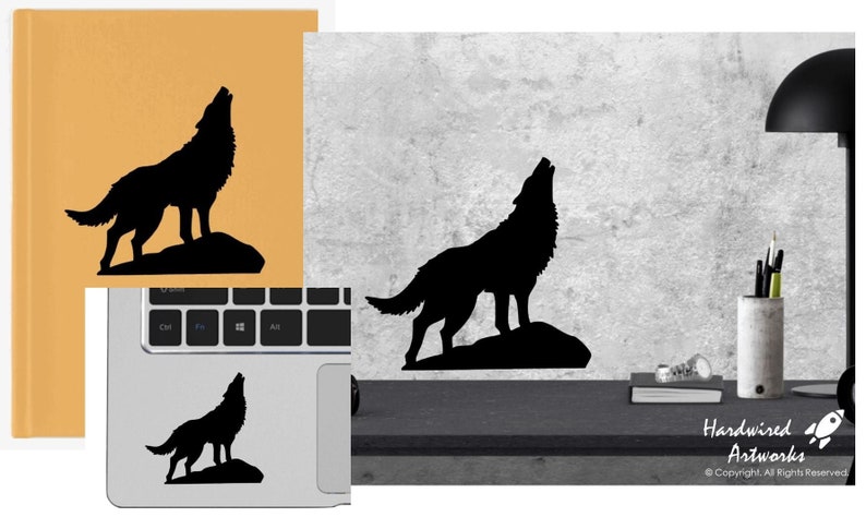 Howling Wolf Decal Sticker Choose Color and Size Wall Decal | Etsy