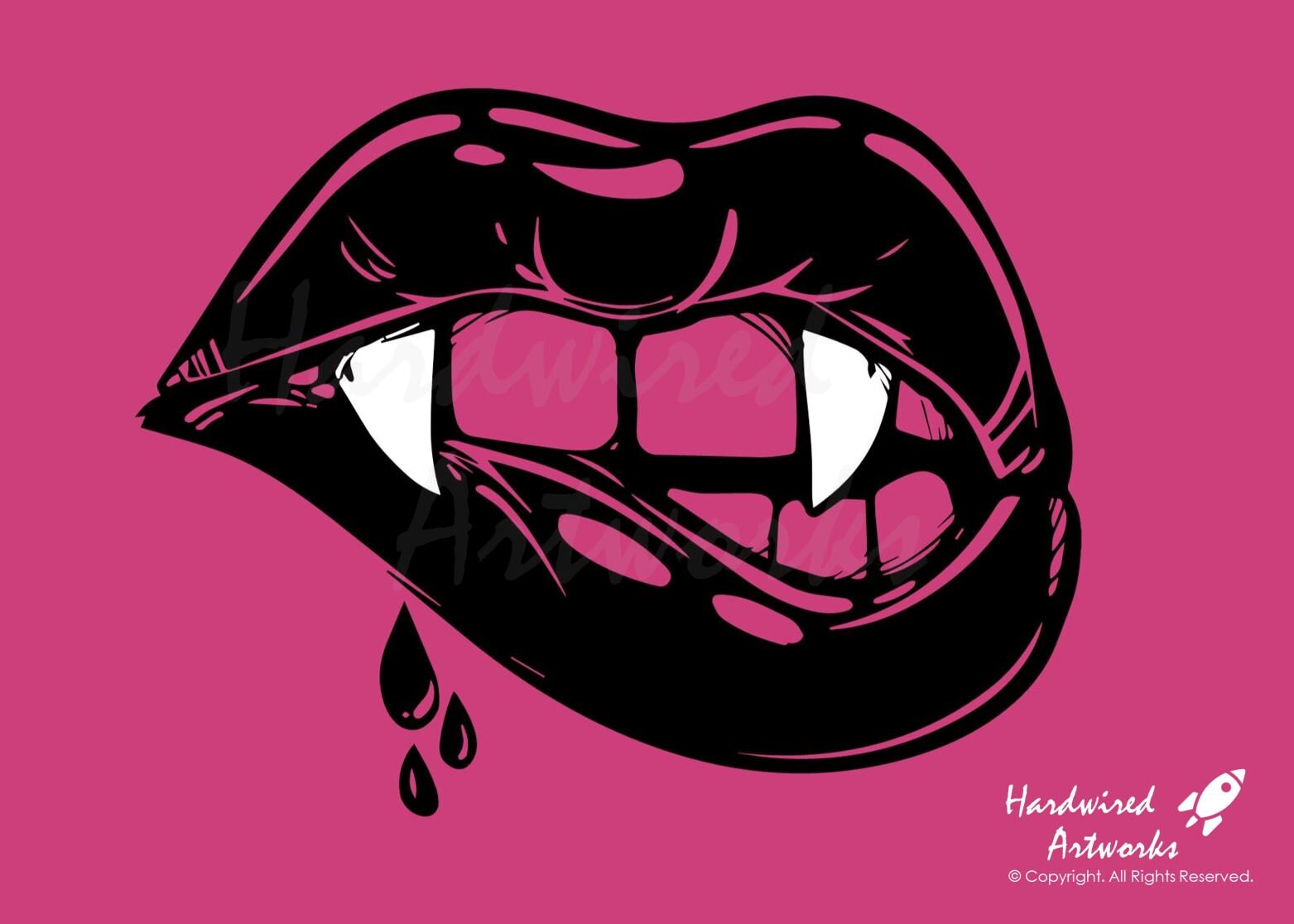 Vampire Lips Decal Customize Size and Color Removable Wall - Etsy