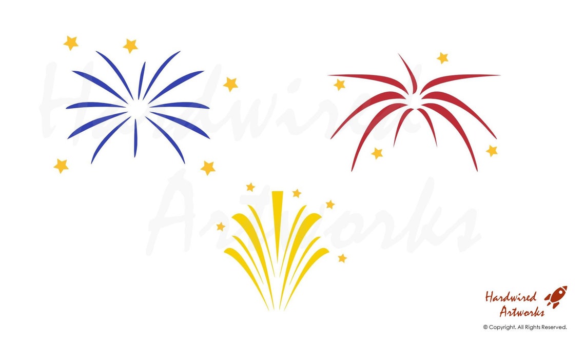 LARGE Fireworks Decal Set Removable Window Stickers - Etsy Hong Kong