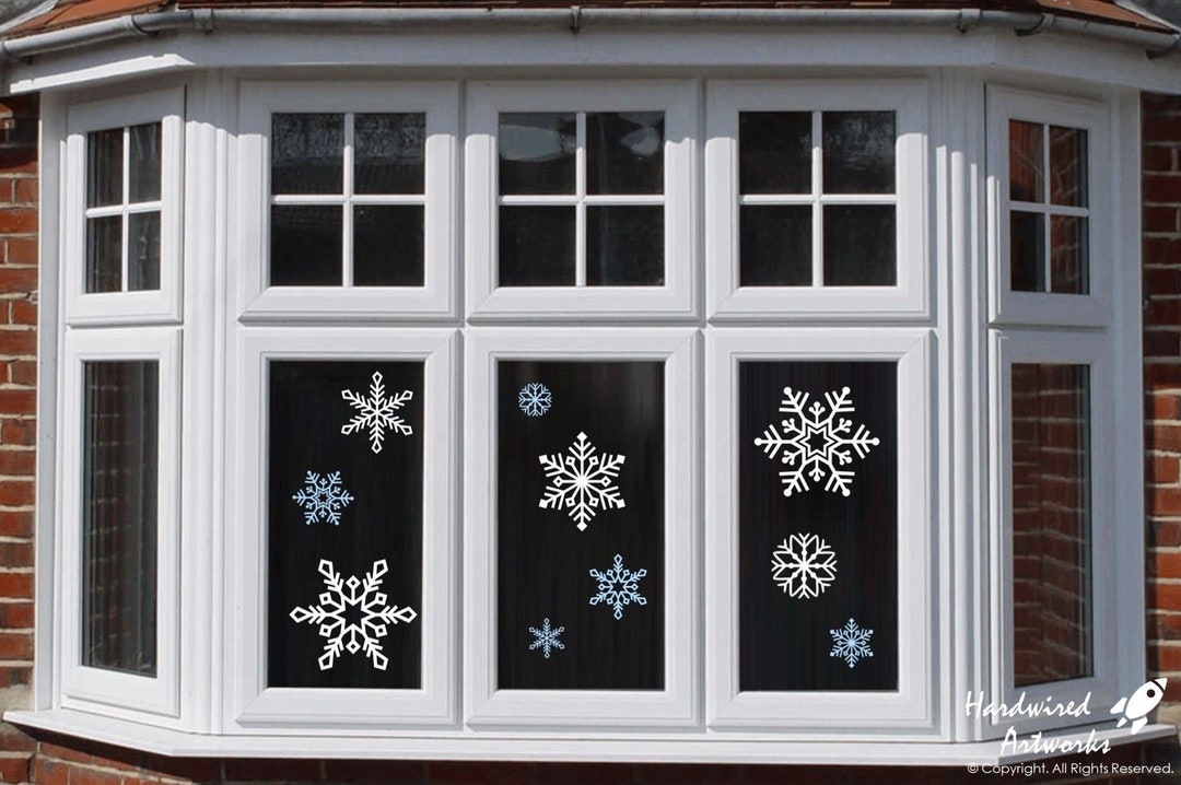 Snowflakes Decal Set - Removable Window Stickers for Winter - Mixed ...