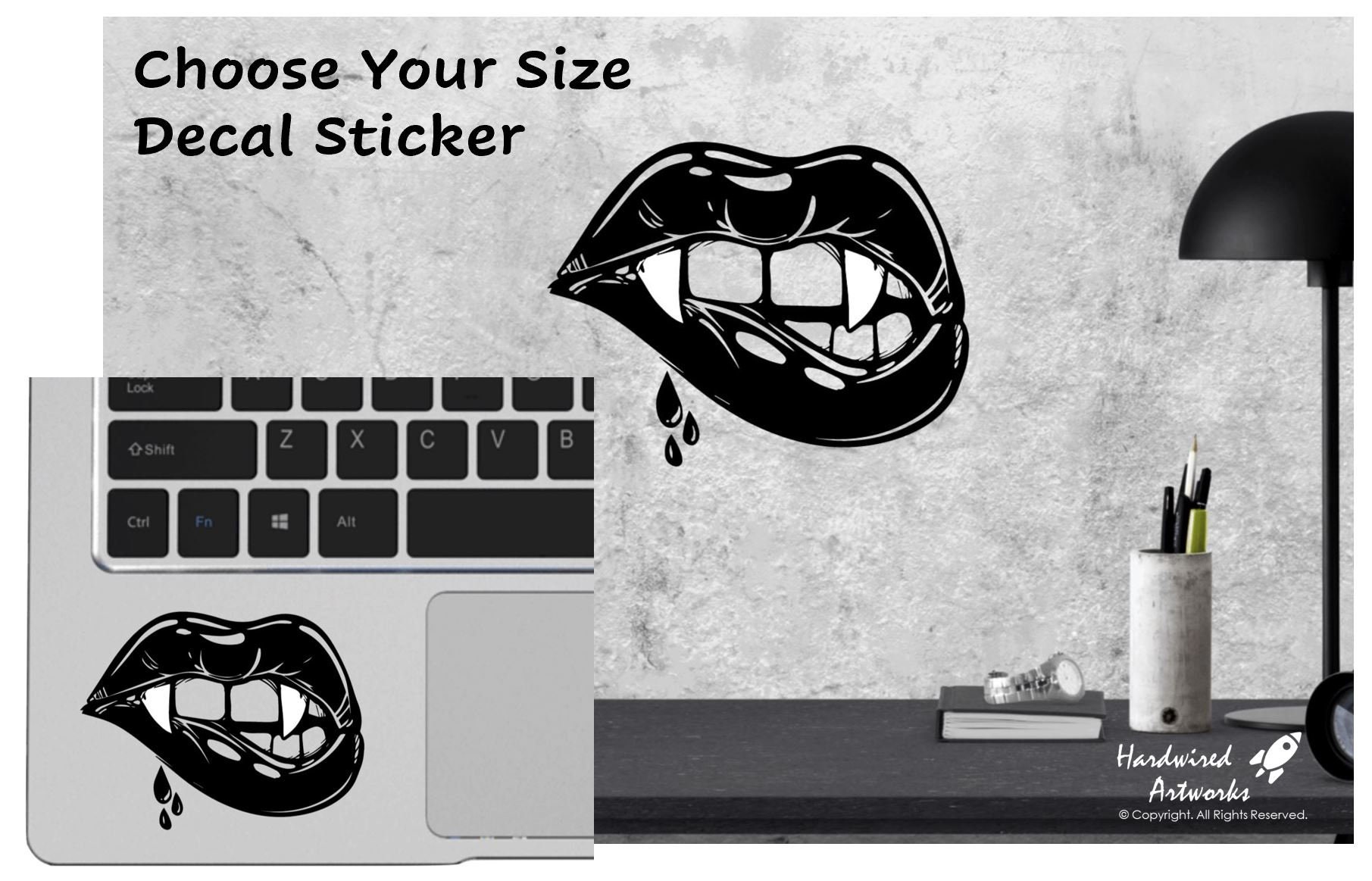 Vampire Lips Decal Customize Size and Color Removable Wall - Etsy
