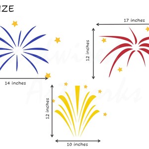 LARGE Fireworks Decal Set - Removable Window Stickers - Outdoors and Indoors Window and Wall ...