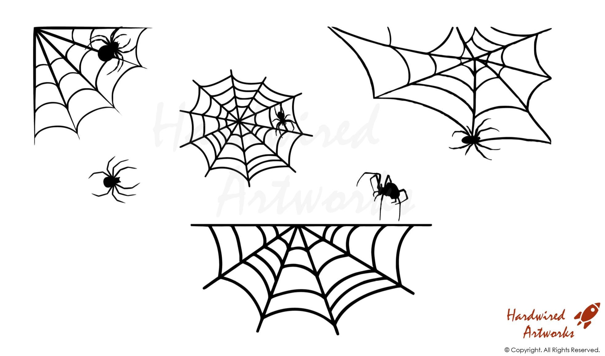 Spiderwebs Wall Decal - Creepy Spiders, Cobwebs for Halloween ...