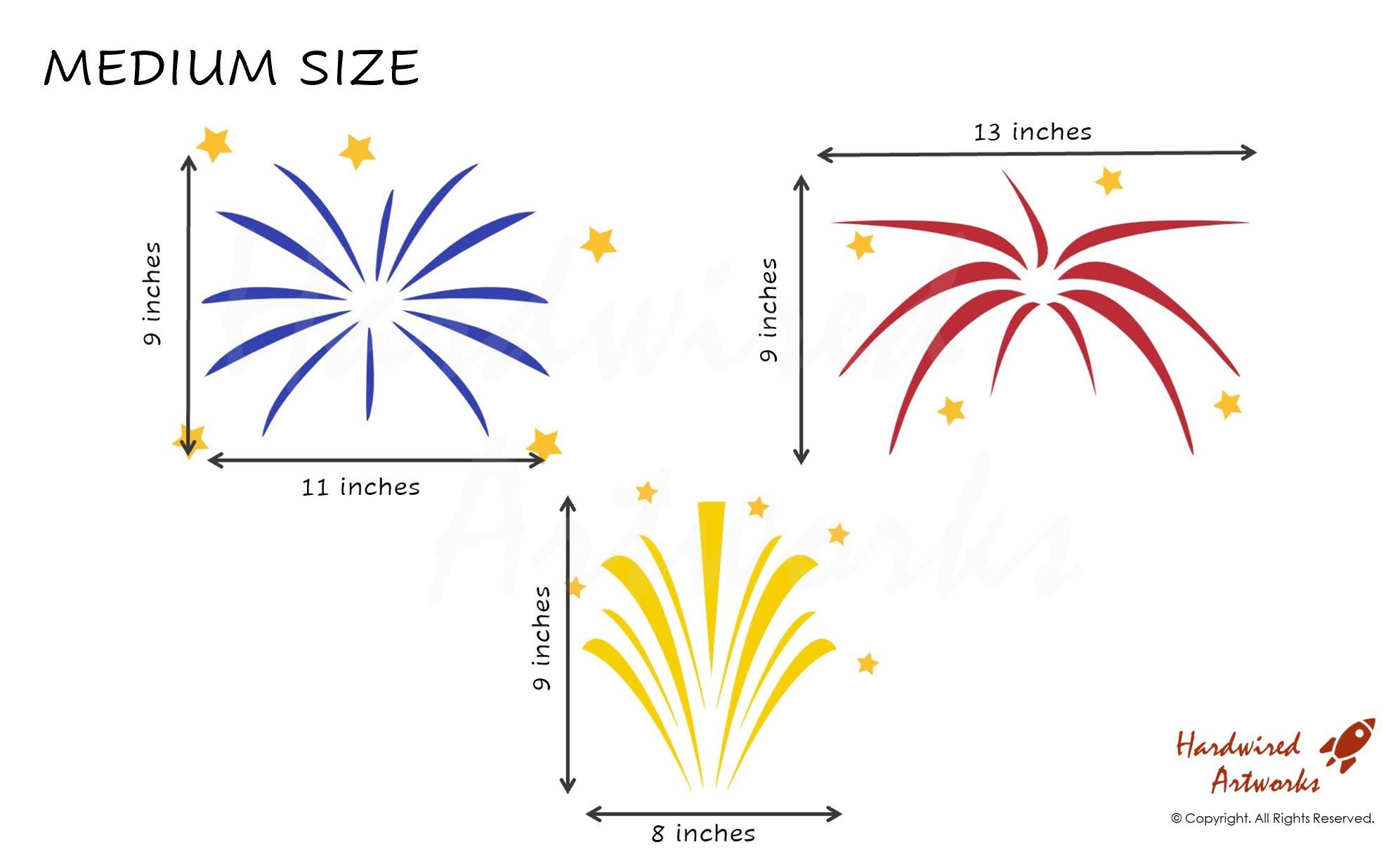 LARGE Fireworks Decal Set Removable Window Stickers - Etsy Hong Kong