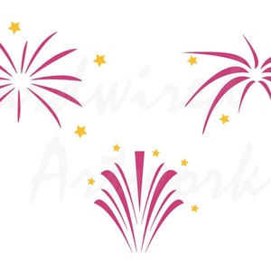 LARGE Fireworks Decal Set - Removable Window Stickers - Outdoors and Indoors Window and Wall ...