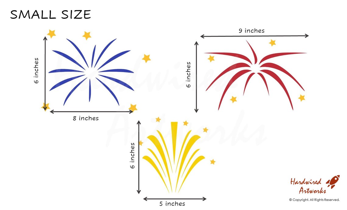 LARGE Fireworks Decal Set Removable Window Stickers - Etsy Hong Kong