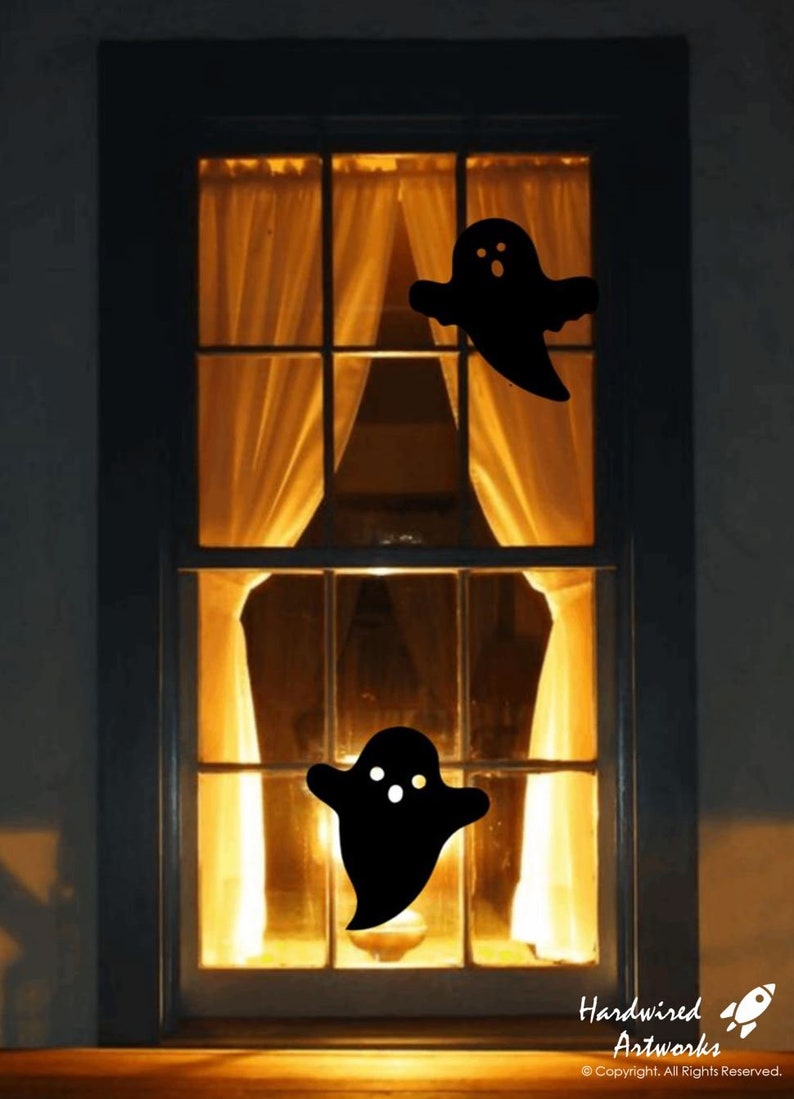 LARGE Ghosts Window Decal Set Removable Window Stickers for - Etsy