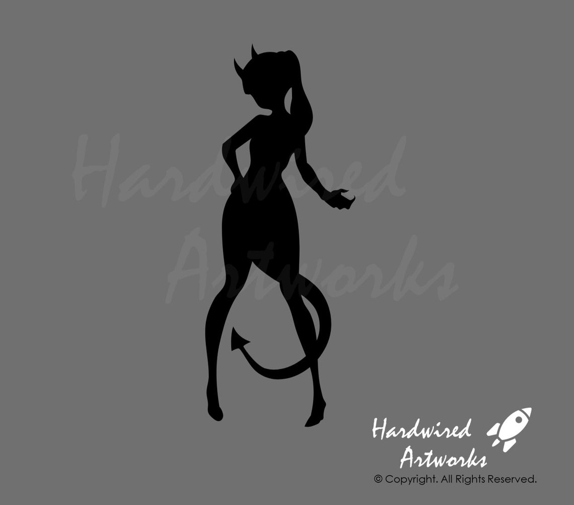 Devil Girl Demon Decal - Customize Size and Color! - Fallen Angel ...