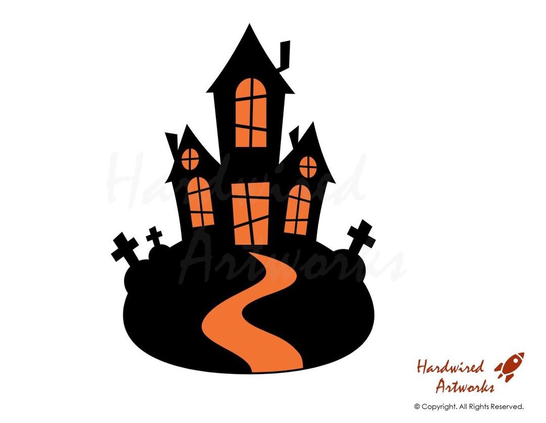 Haunted House Decal - Removable Wall and Window Sticker - Choose Size ...