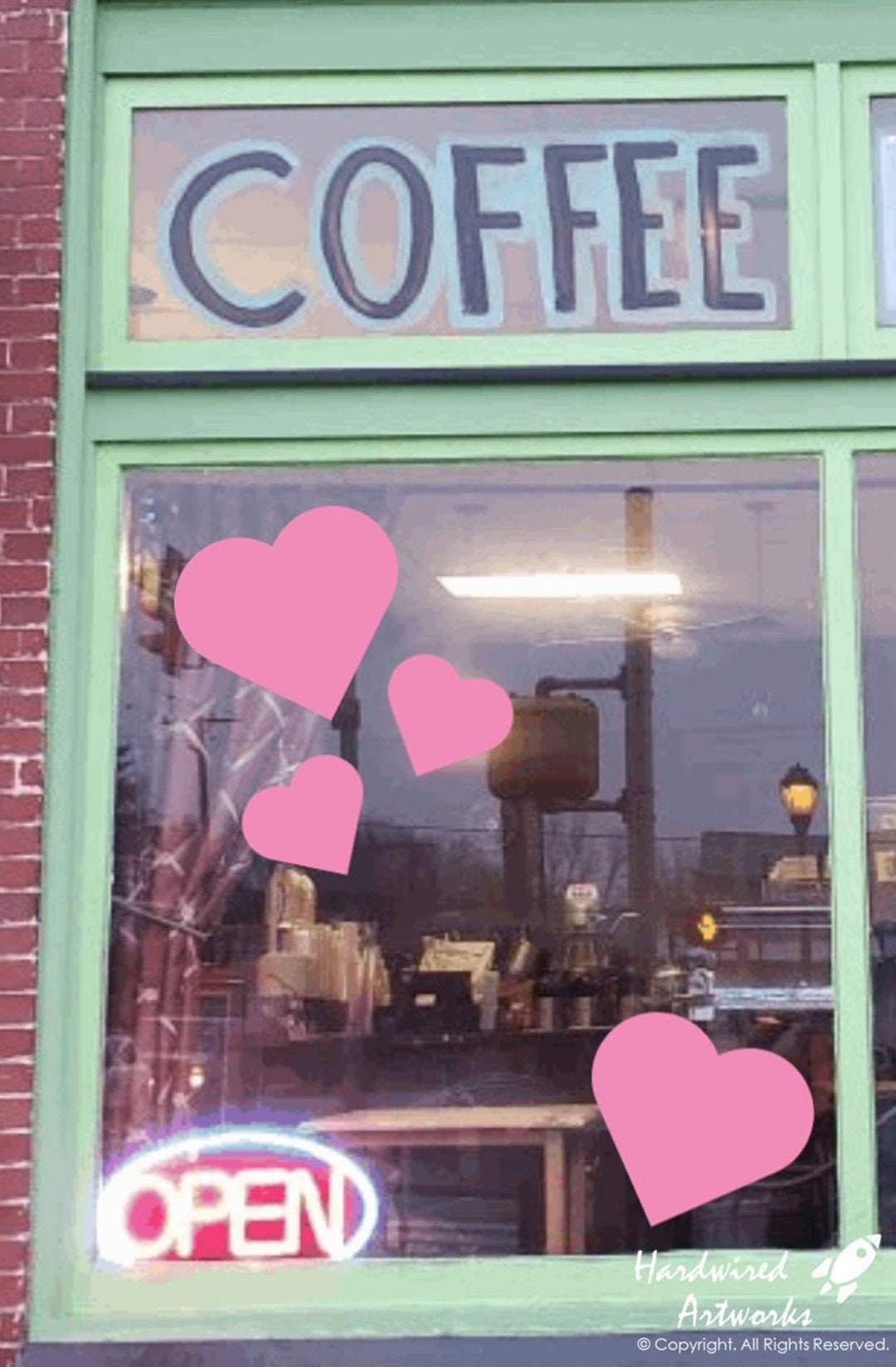 Heart Decal for Window and Wall Decoration - Customize Size and Color ...