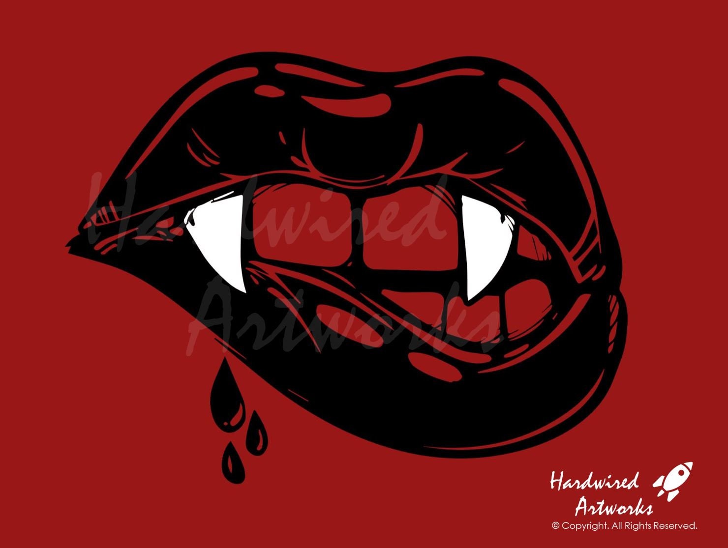 Vampire Lips Decal Customize Size and Color Removable Wall - Etsy