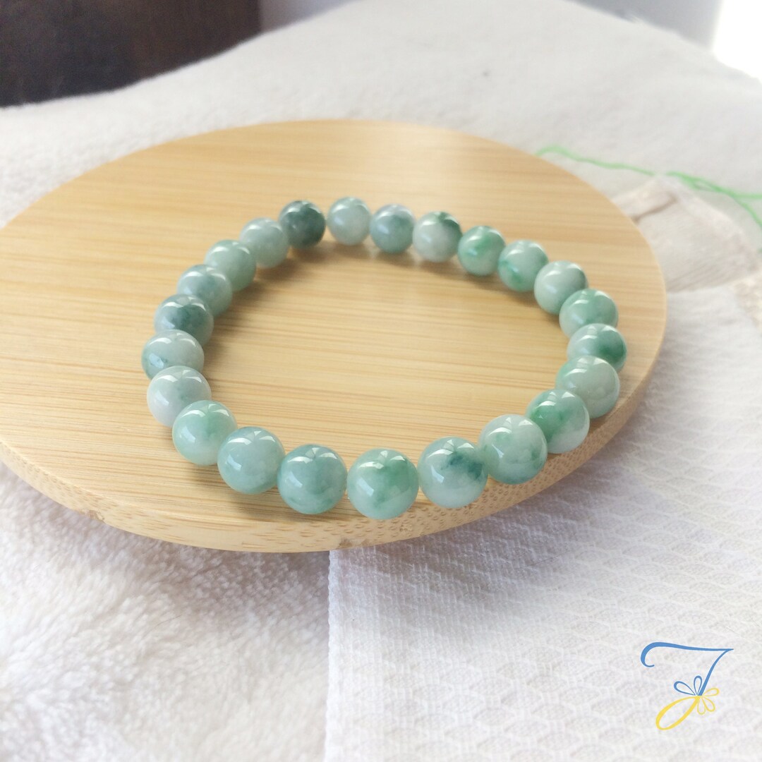 Sweet Grade A Burma Blue Jadeite Jade Beaded Bracelet, Grade A Burmese ...