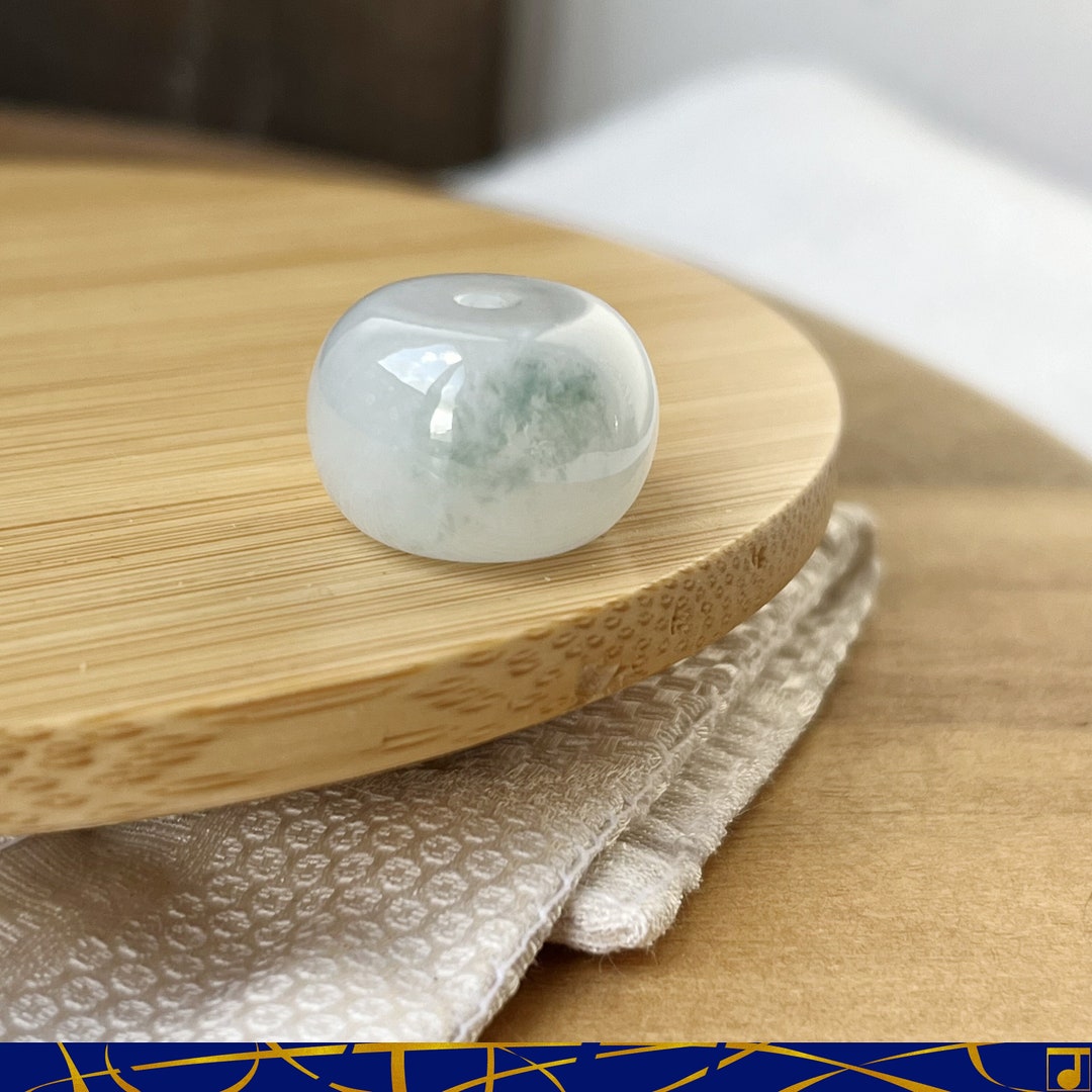 Sweet Grade A Burmese Icy Light Blue Jadeite Bead Pendant, Jade Lu-lu ...