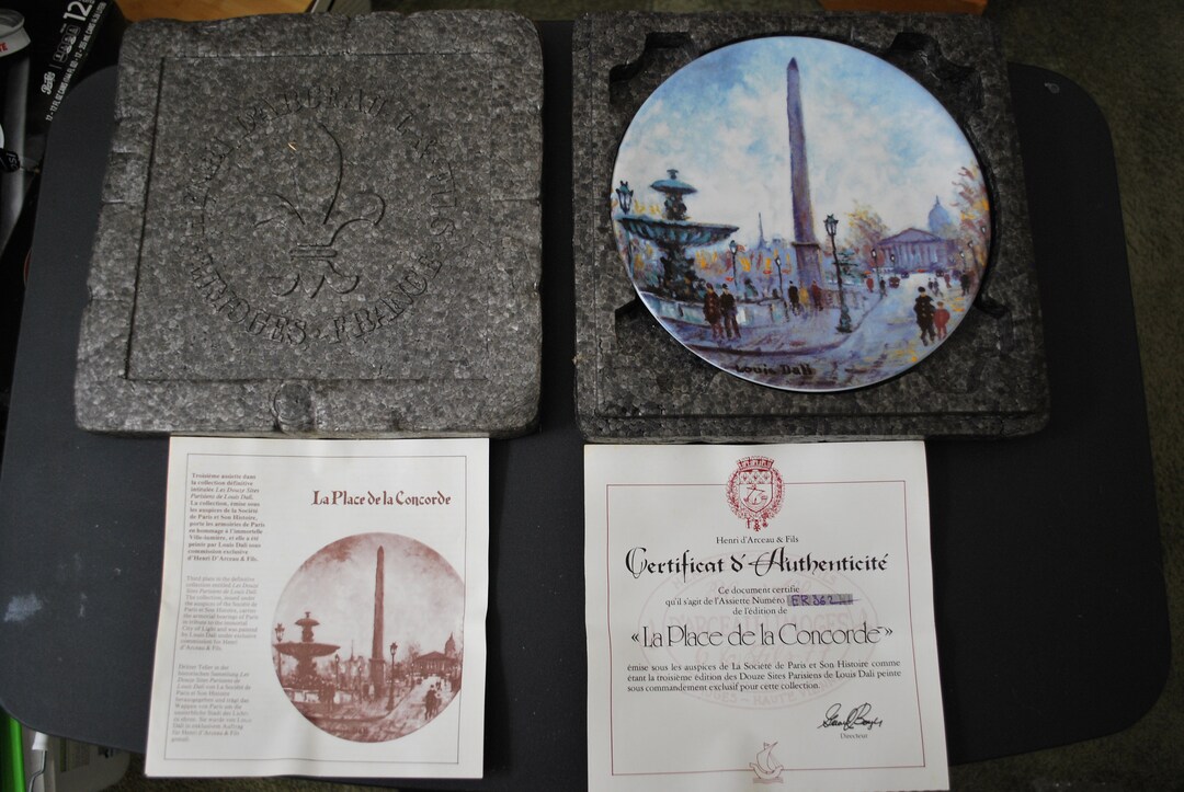 Limoges Decorative 8 1/2 Inch Plate - La Place De La Concorde - Limited ...