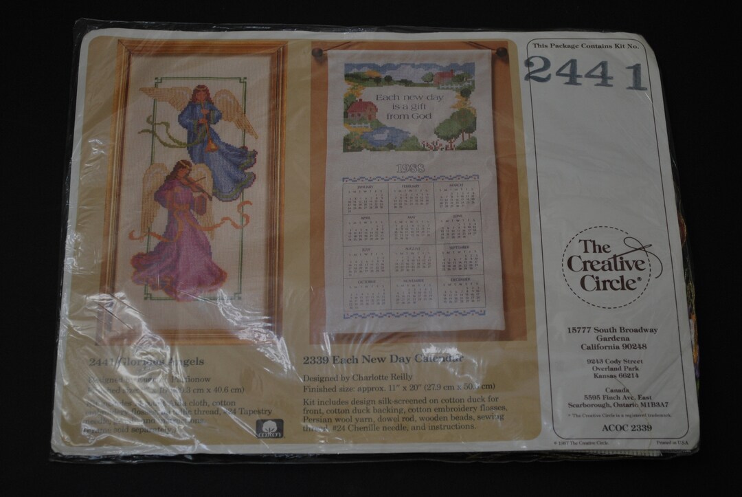 1987 the Creative Circle Needlecraft Kit Number 2441 - Glorious Angels ...