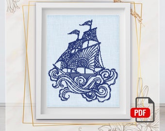 Ship Cross Stitch - Etsy