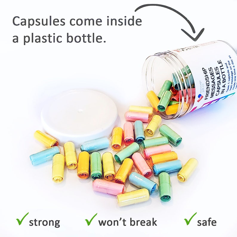 Friendship Gift Friends Messages on a Pill Capsule Best - Etsy
