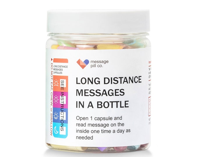 Long Distance Relationships Gifts, Love Messages on a Pill Capsule, LDR ...