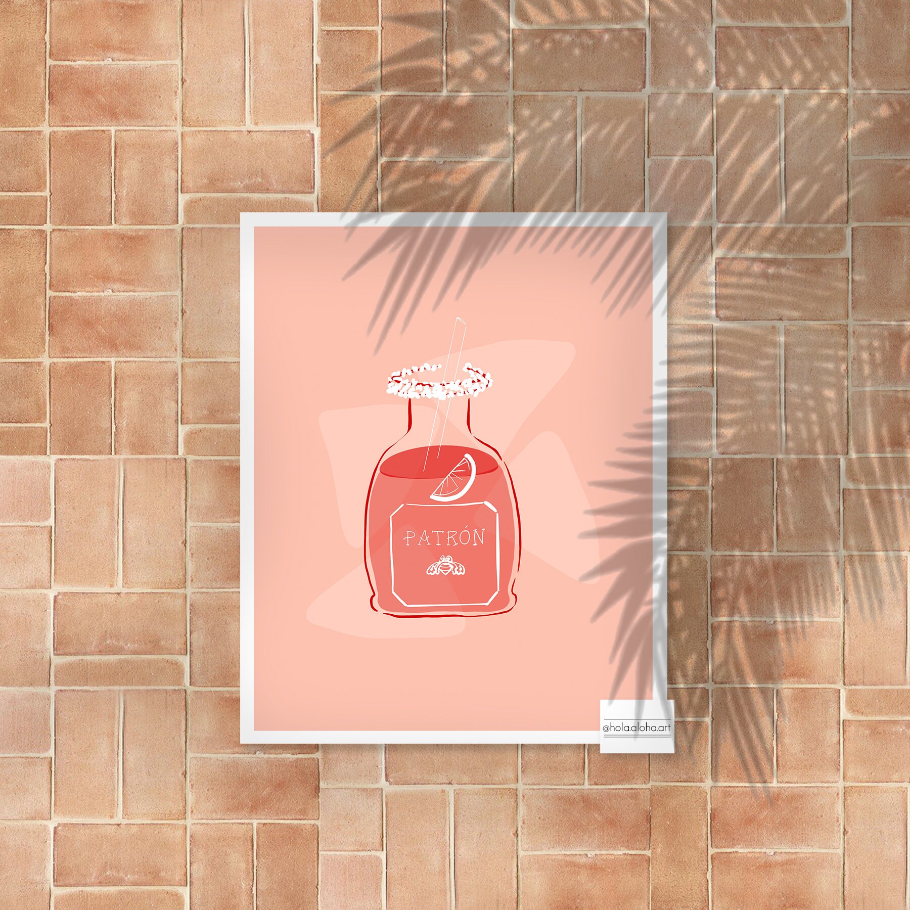 Patron Tequila Drawing Illustration Art Print, Minimal Wall Art Print ...