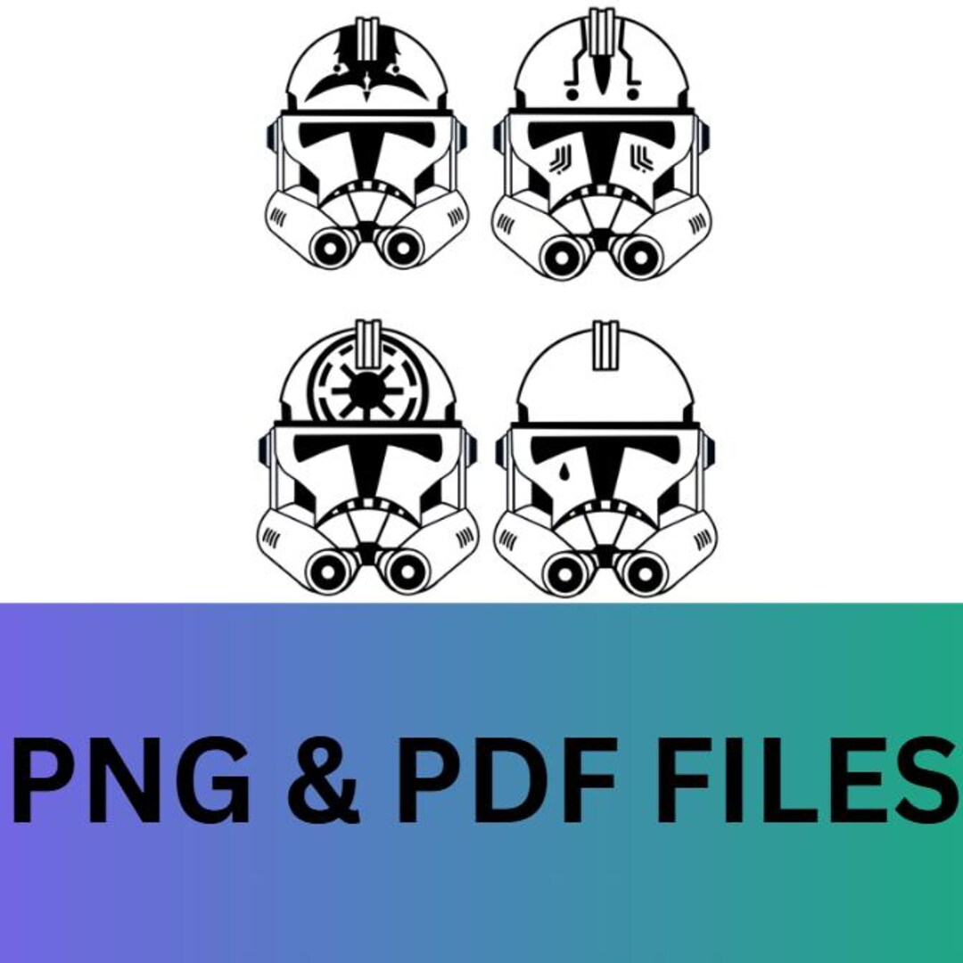 Clone Trooper Helmet SVG: Star Wars Cutting File (PNG, PDF) - Etsy