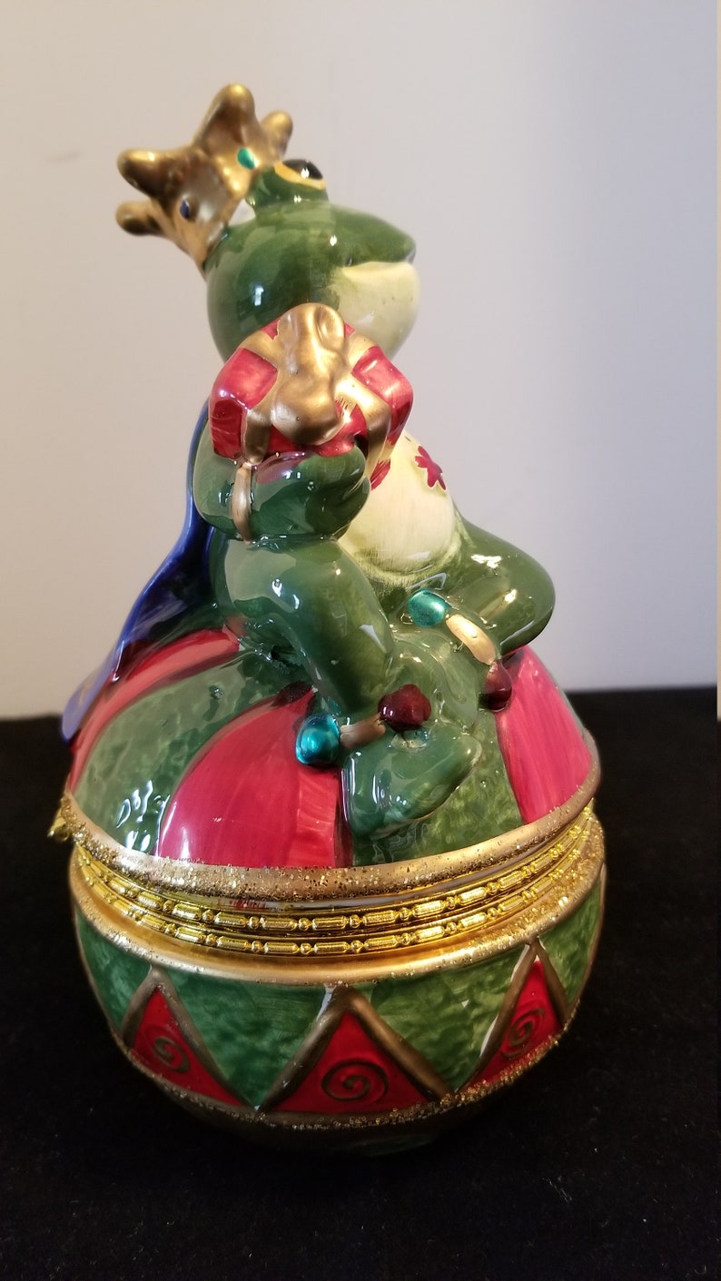 Fancy Fairy Tale Frog Prince Ceramic Hinged Jewelry Trinket | Etsy