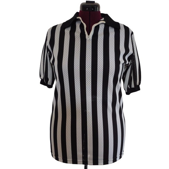 True Vintage 1970s Medalist Sand Knit Mesh Black Whit… - Gem