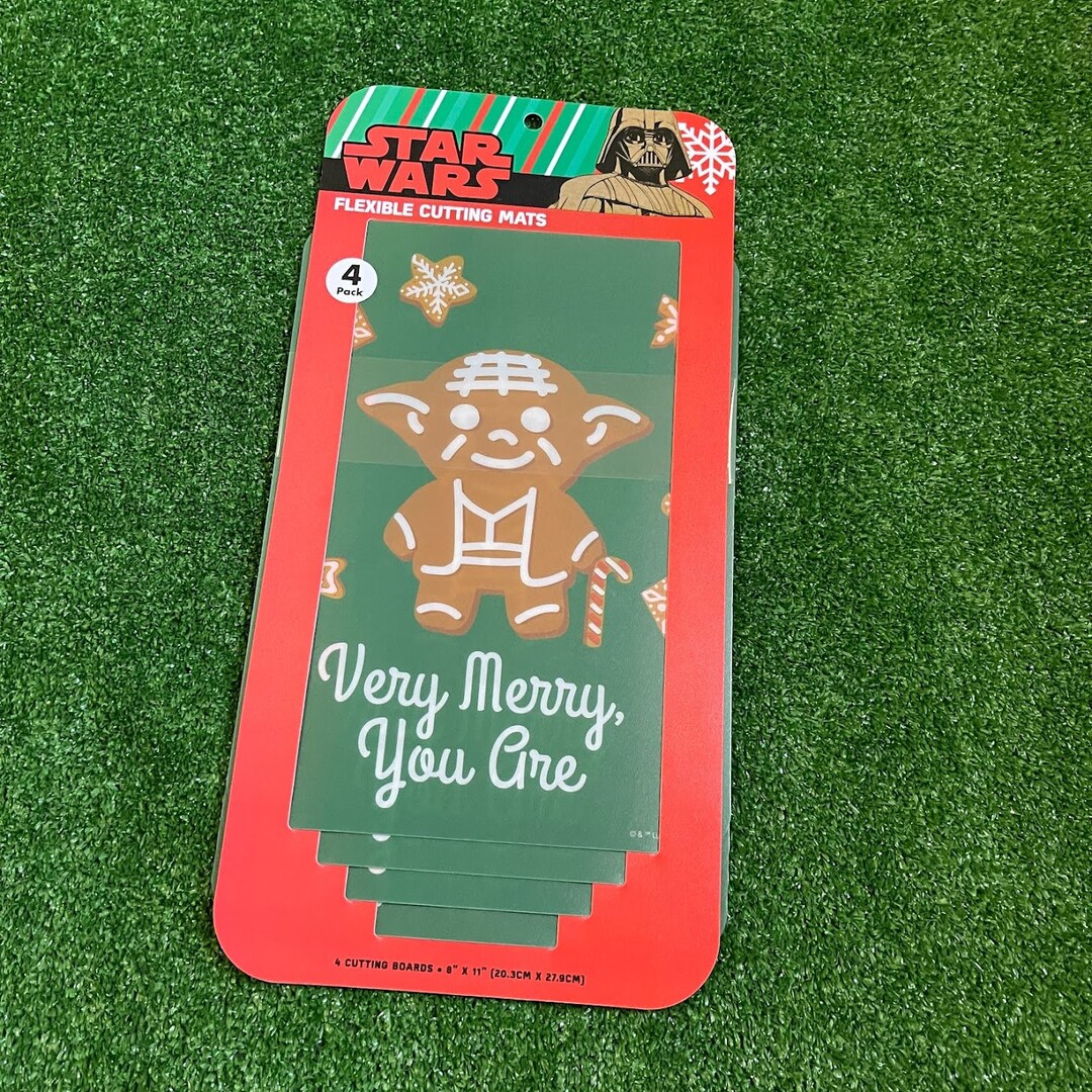 Star Wars 4 Pack Kitchen Flexible Cutting Mats Yoda as Gingerbread ...