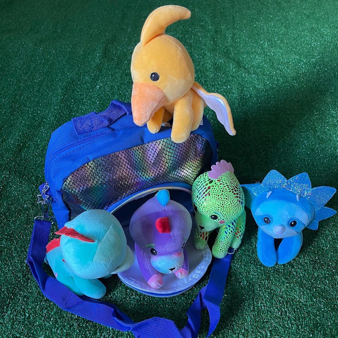 Dinosaur Plush Set, Soft Stuffed Animals With Carrying Case - Etsy