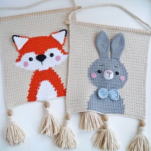 Rabbit Fox and Deer Wall Hangings for Woodland Nursery Wall Decor ...