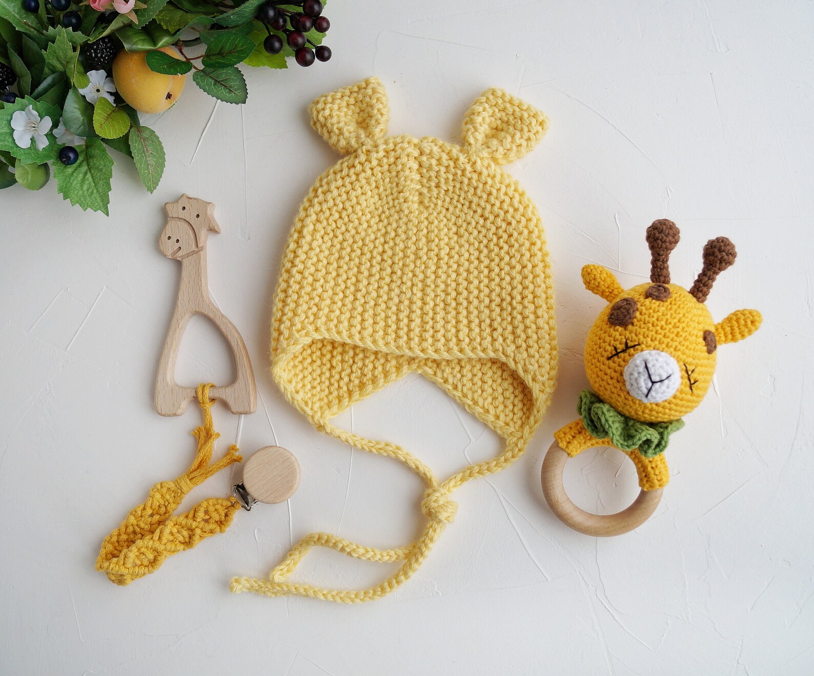 New Mom Gift Package Giraffe Baby Rattle Safari Shower Gift - Etsy