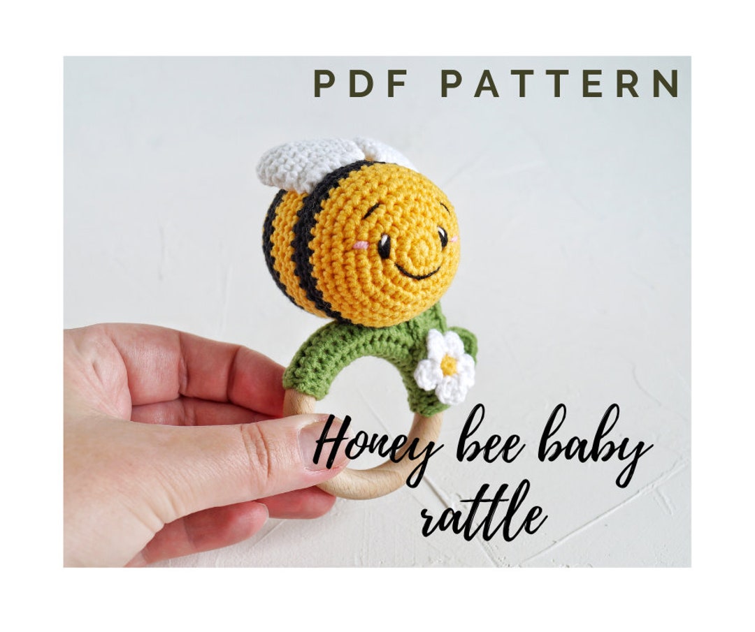 PATTERN ONLY: Honey Bee Baby Rattle, Easy Crochet Pattern, PDF Tutorial ...