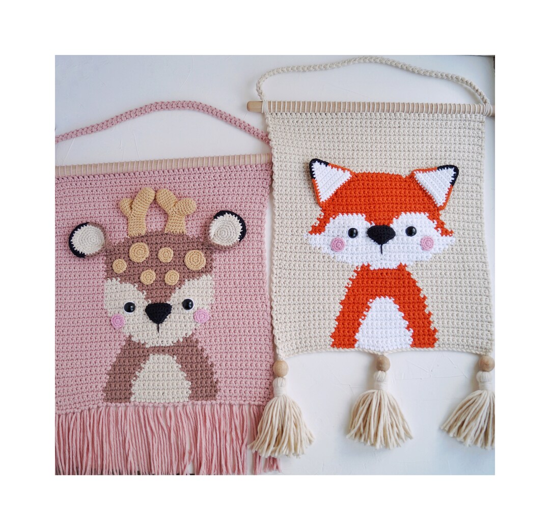 Rabbit Fox and Deer Wall Hangings for Woodland Nursery Wall Decor ...