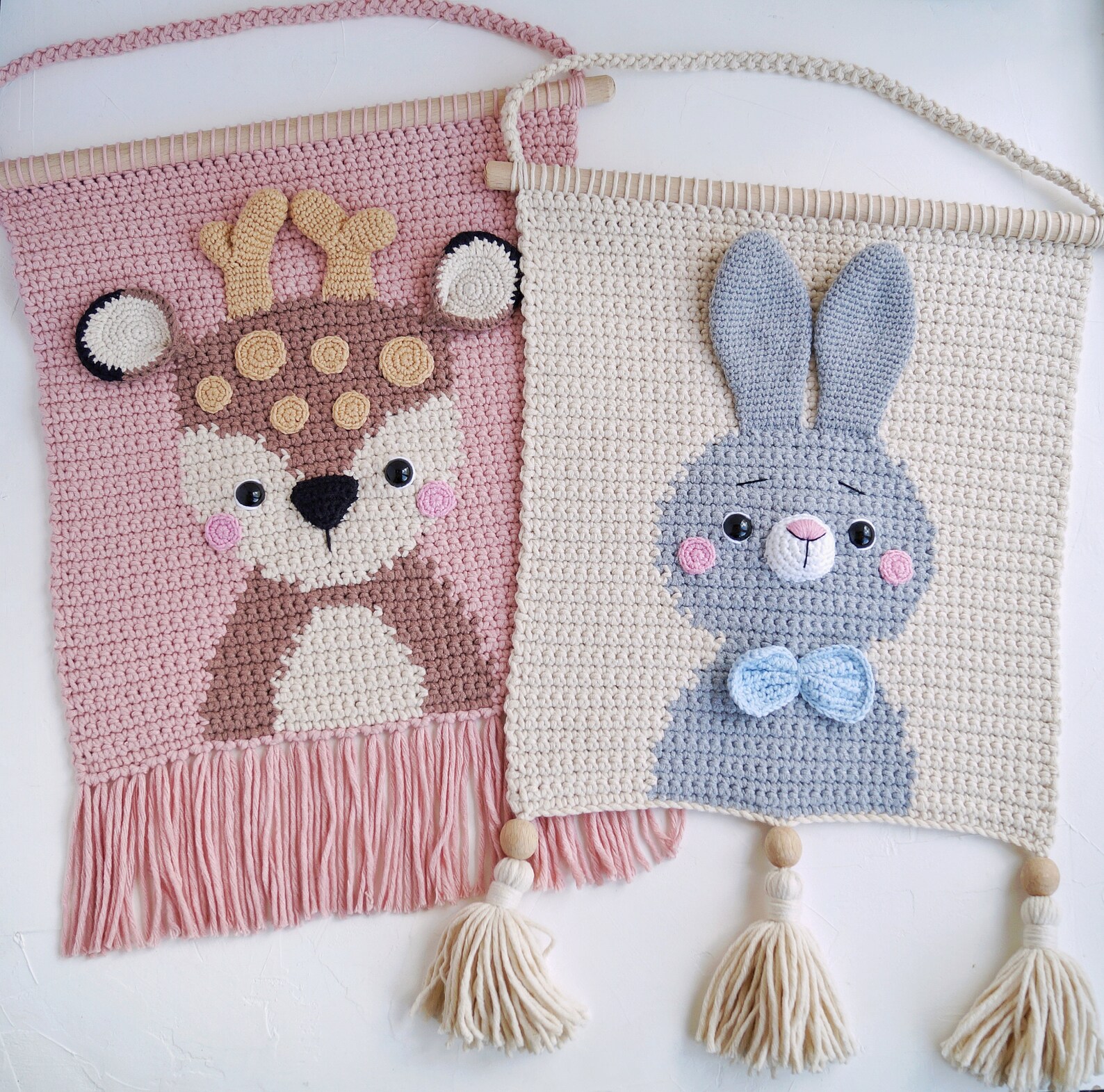 Rabbit Fox and Deer Wall Hangings for Woodland Nursery Wall Decor ...