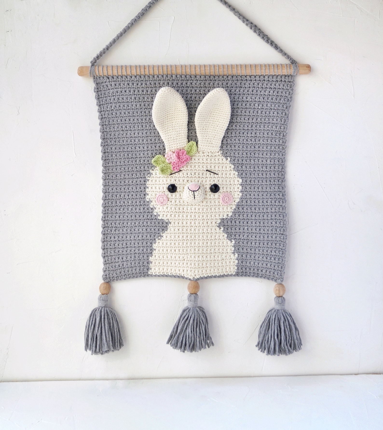 Rabbit Wall Hanging for Woodland Nursery Decor Kawaii Bunny - Etsy