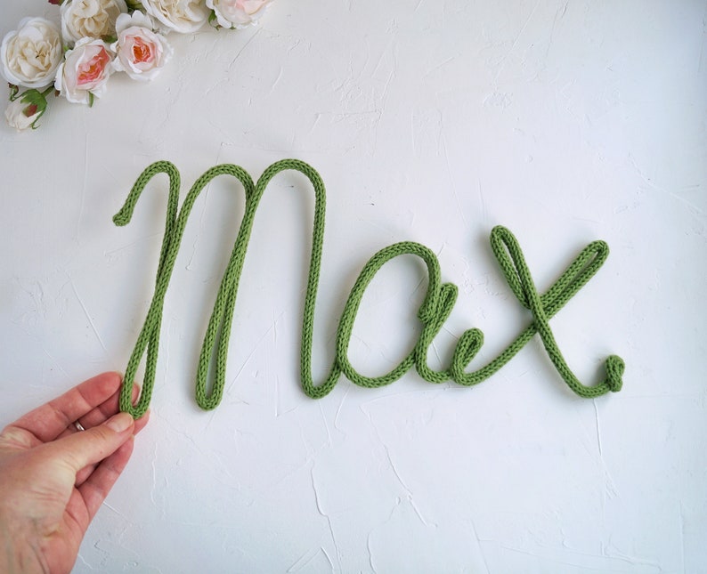 Personalized Baby Name Sign Knitted Name Tricotin Name Sign - Etsy