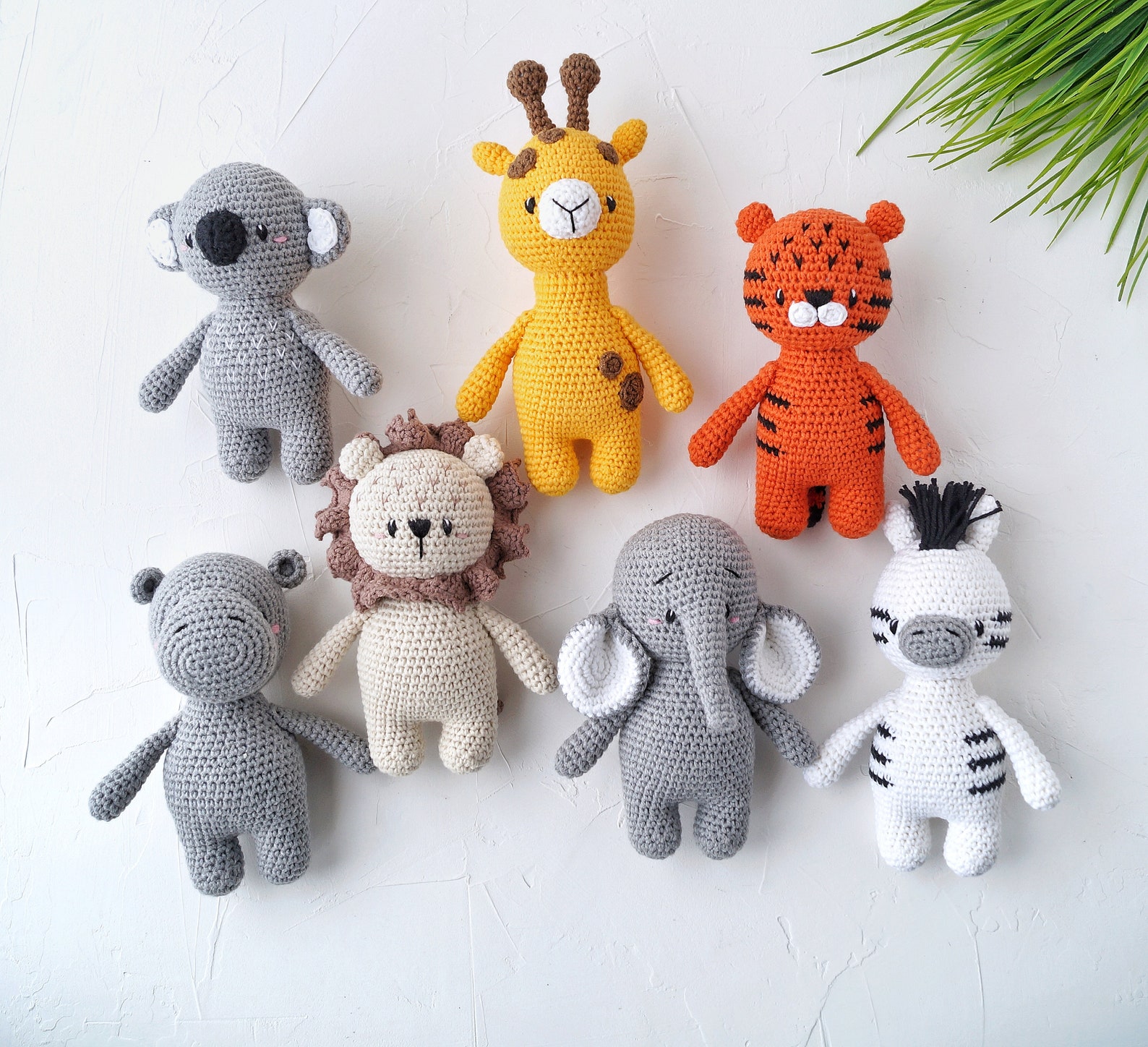 Safari Stuffed Baby Toys Knit Jungle Animals Cuddle Toys - Etsy