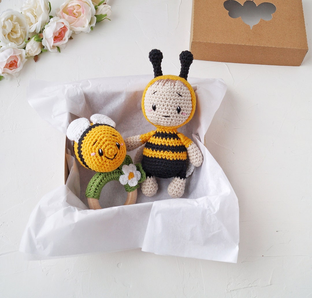 Honey Bee Baby Gift Set With Bee Smal Crochet Toy and Bumblebee Baby ...