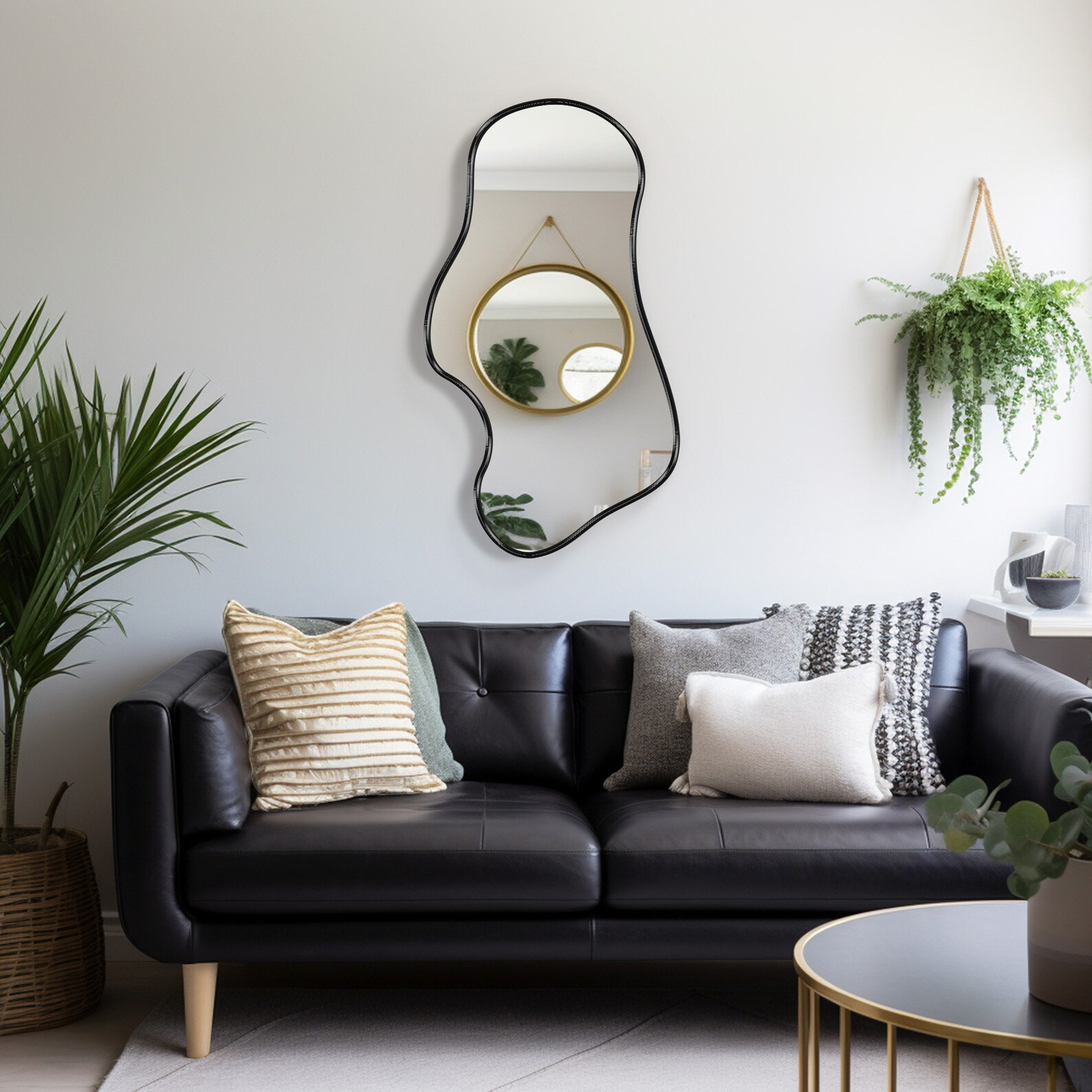 Unique Asymmetrical Wavy Mirror Full Length, Perfect for Modern Home ...