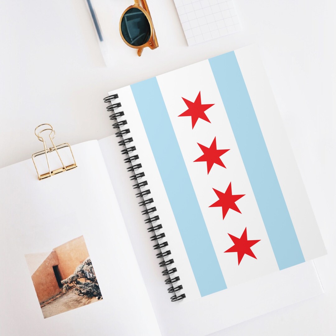 Chicago Flag Spiral Notebook Ruled Line - Etsy