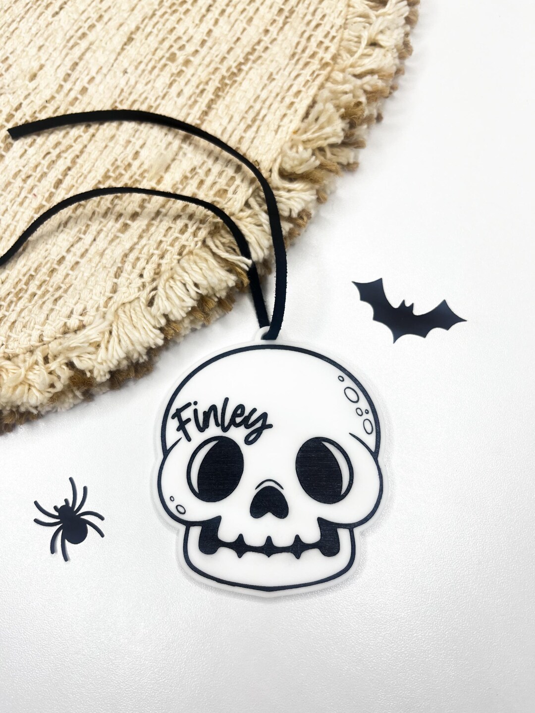 Halloween Skull Tag Boys Boo Basket Trick or Treat Bag Personalized ...