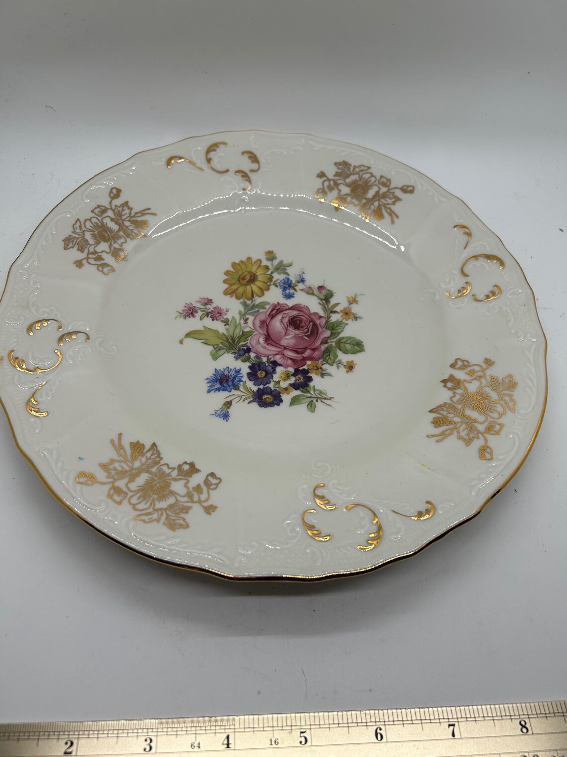 Beautiful Floral Gilt Plate - Etsy