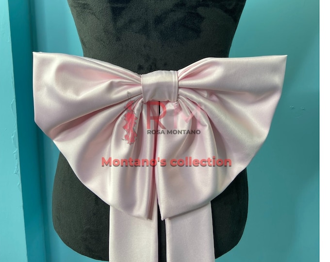 Large Satin Dress Bow Wedding Dress Bow Huge Light Pink - Etsy