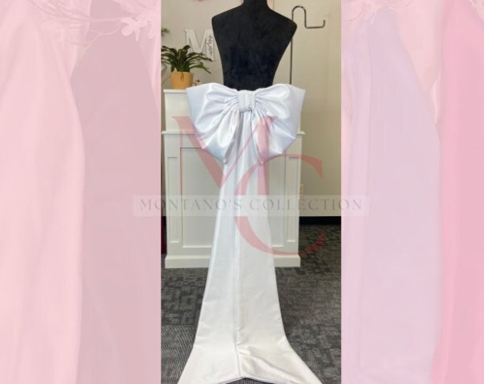 Giant Satin Bow Detachable, Removable Satin Bow With Train, Wedding ...