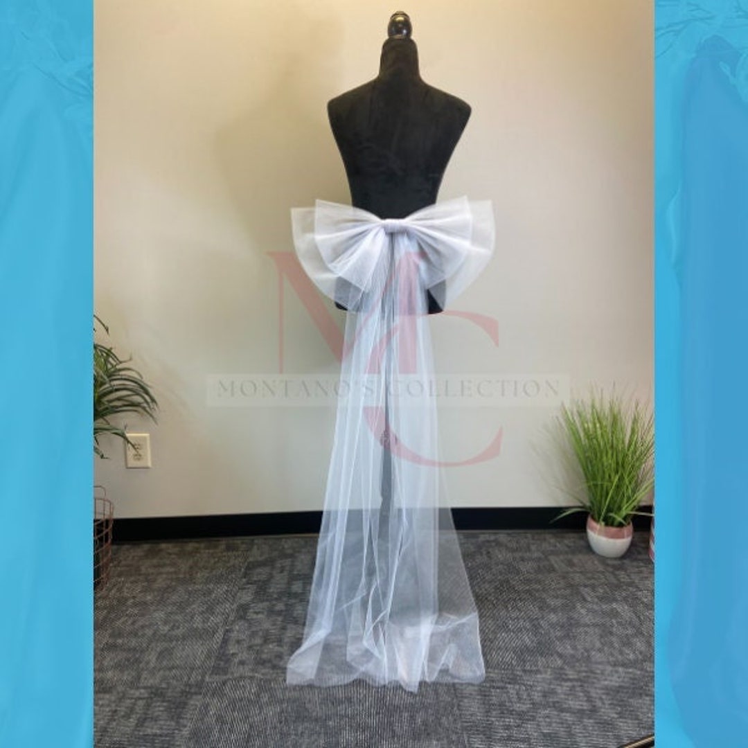 Large Tulle Bow, Wedding Dress Bow, Detachable Bow for Wedding Dress ...