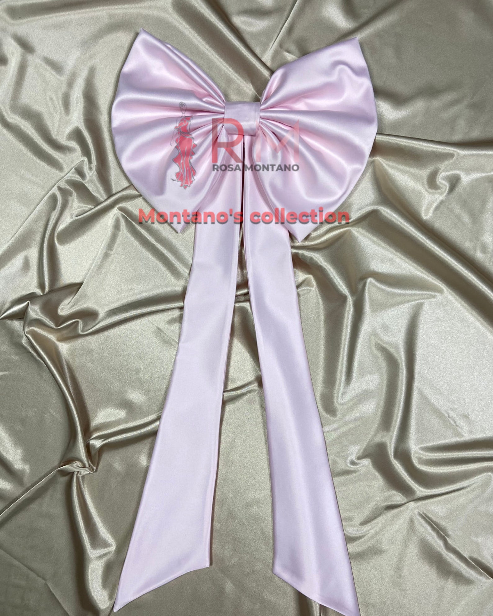 Large Satin Dress Bow Wedding Dress Bow Huge Light Pink - Etsy