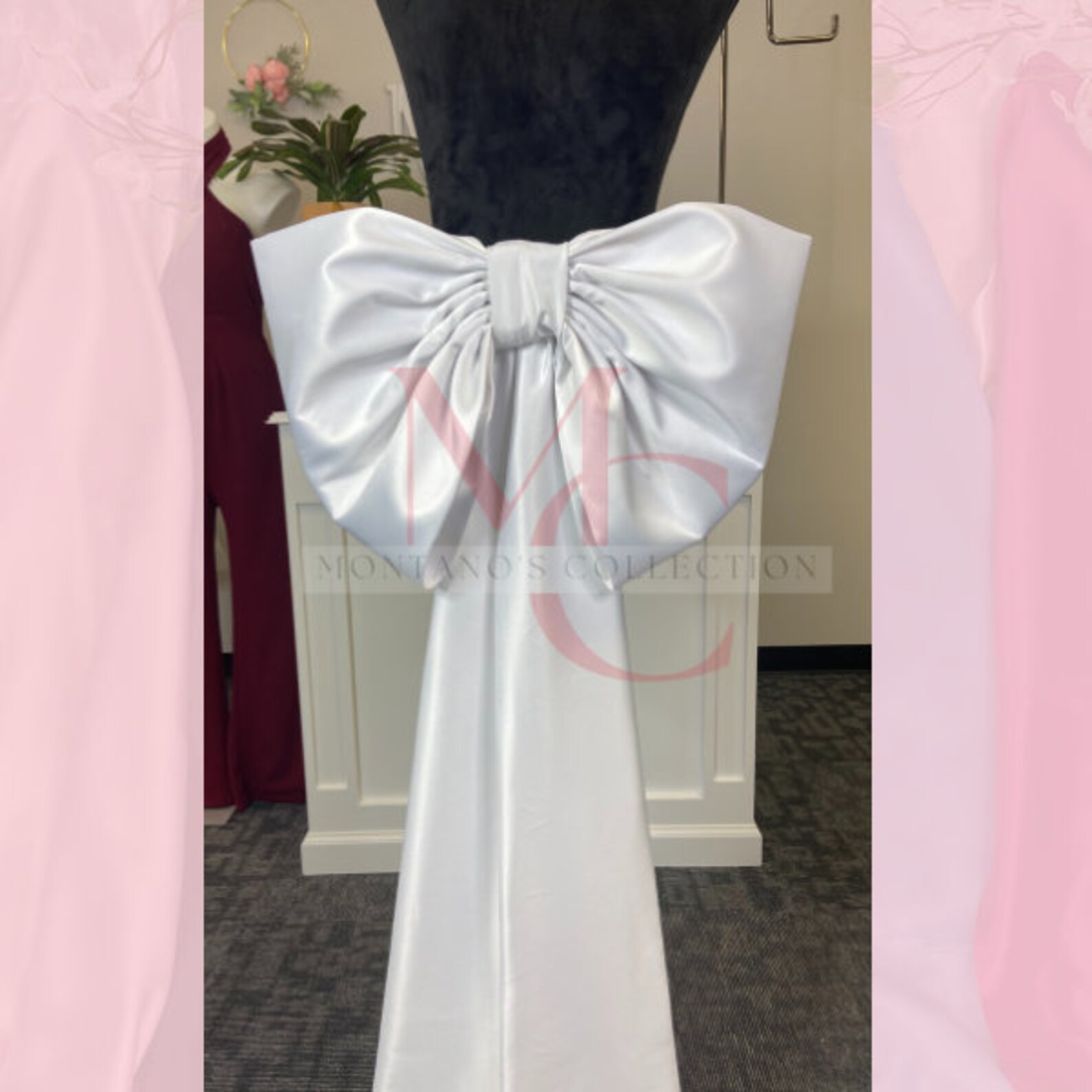 Large Satin Dress Bow Wedding Dress Bow Huge Light Pink - Etsy