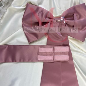 Big Bow for Dress, Detachable Satin Bow for Flower Girl Dress, Dusty ...