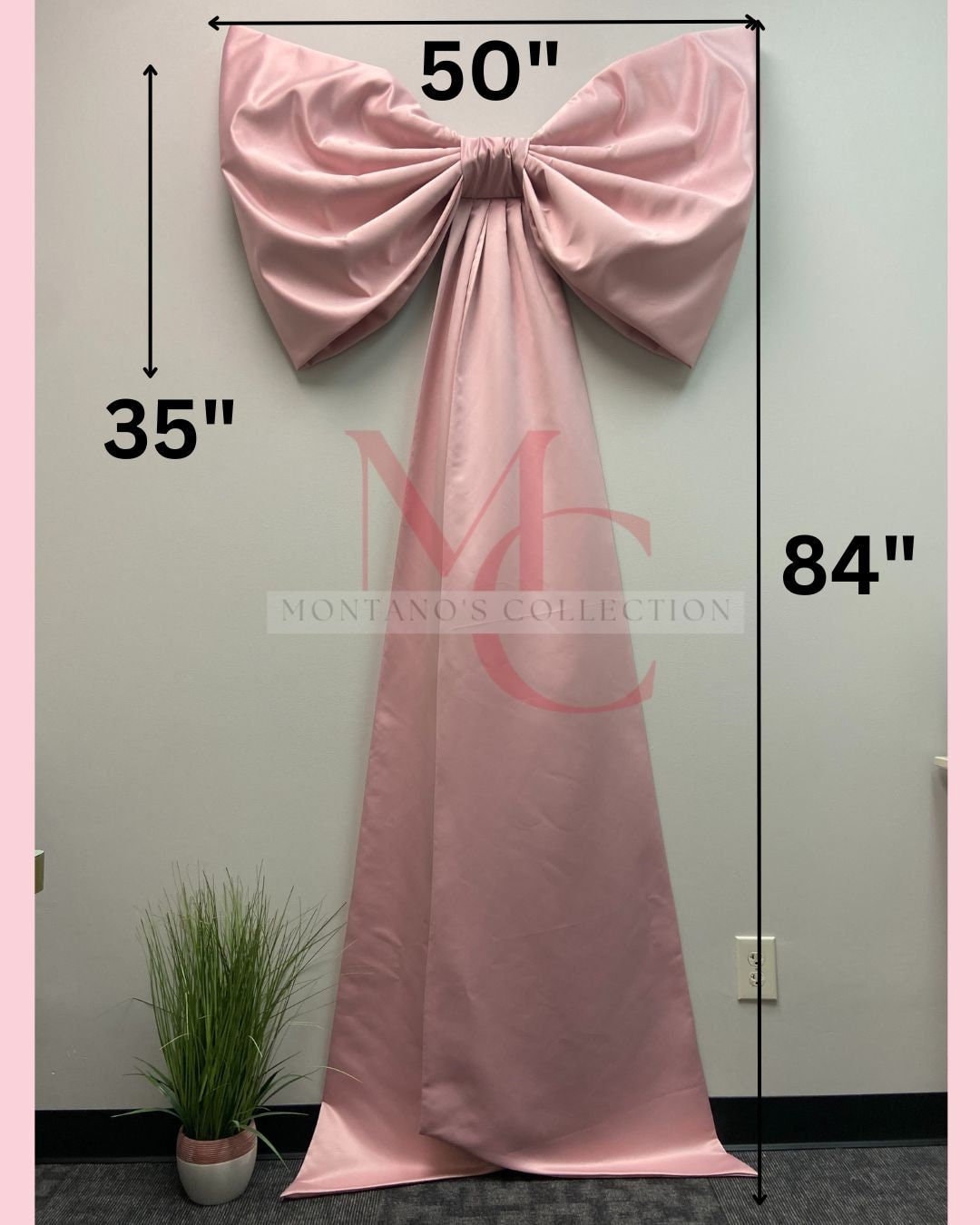 Giant Bow for Decoration, Pink Wall Bow, Room Decor Bow, Giant Satin ...