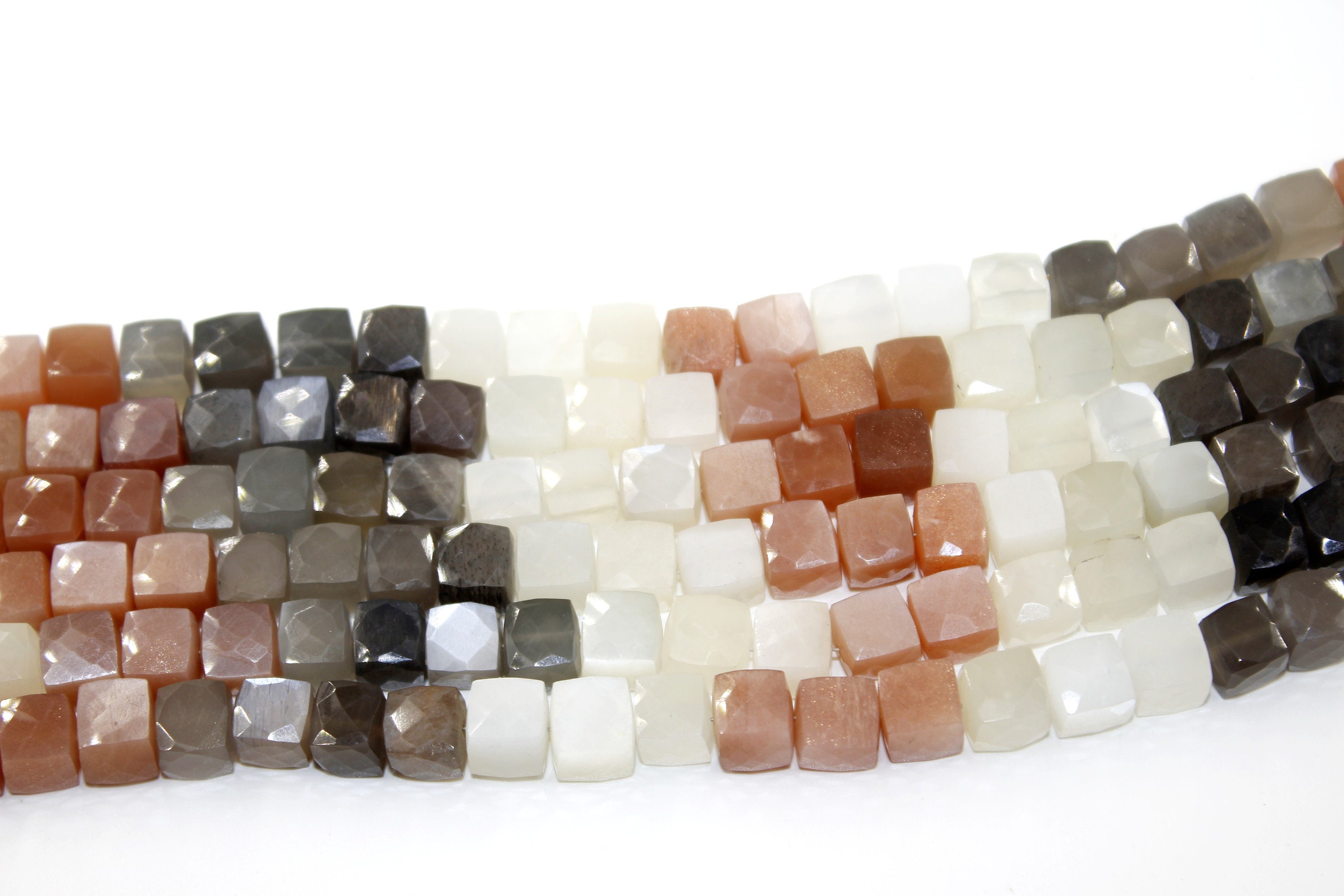 Multi Moonstone Cube Shape Beads Multi Moonstone Box Shape | Etsy